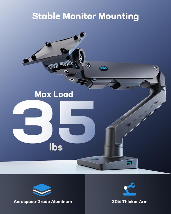 Ultrawide Monitor Mount | 49" Screens, 35 lbs Max, USB – HUANUO