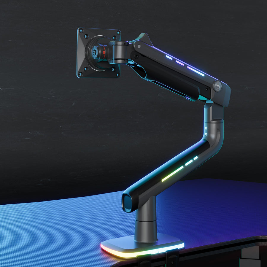 HUANUO SS43 Single Monitor Arm with RGB – Heavy-Duty Mount for 27''–49 ...
